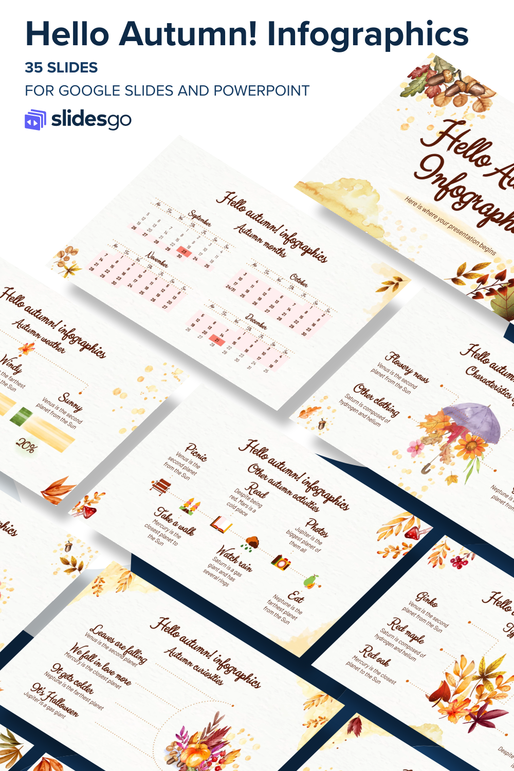 Hello Autumn! Infographics | Google Slides and PowerPoint