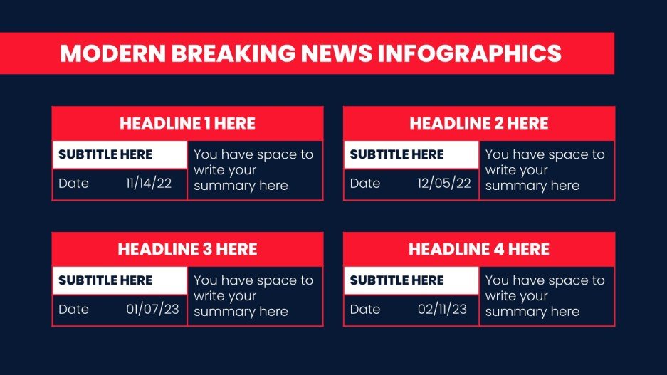 Modern Breaking News Infographics | Google Slides & PPT