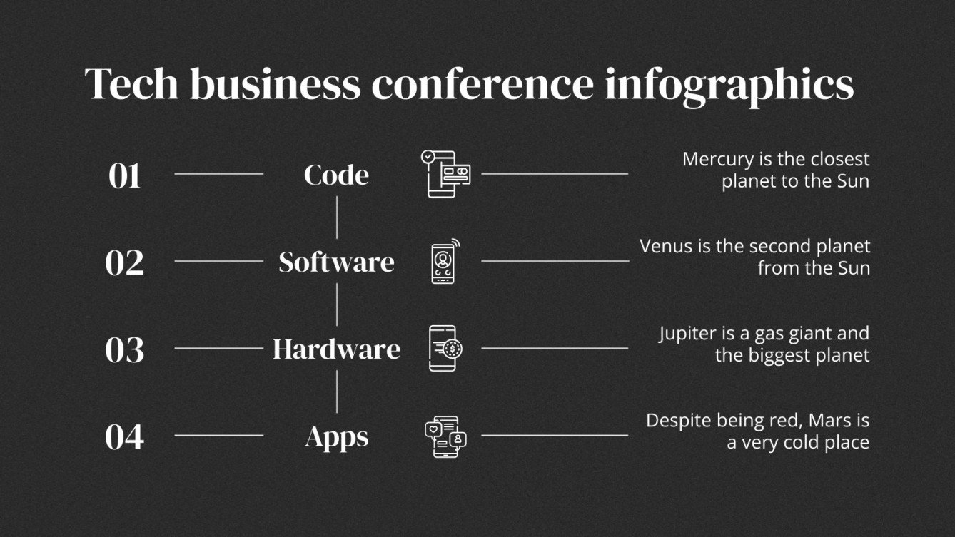 Tech Business Conference Infographics | Google Slides & PPT