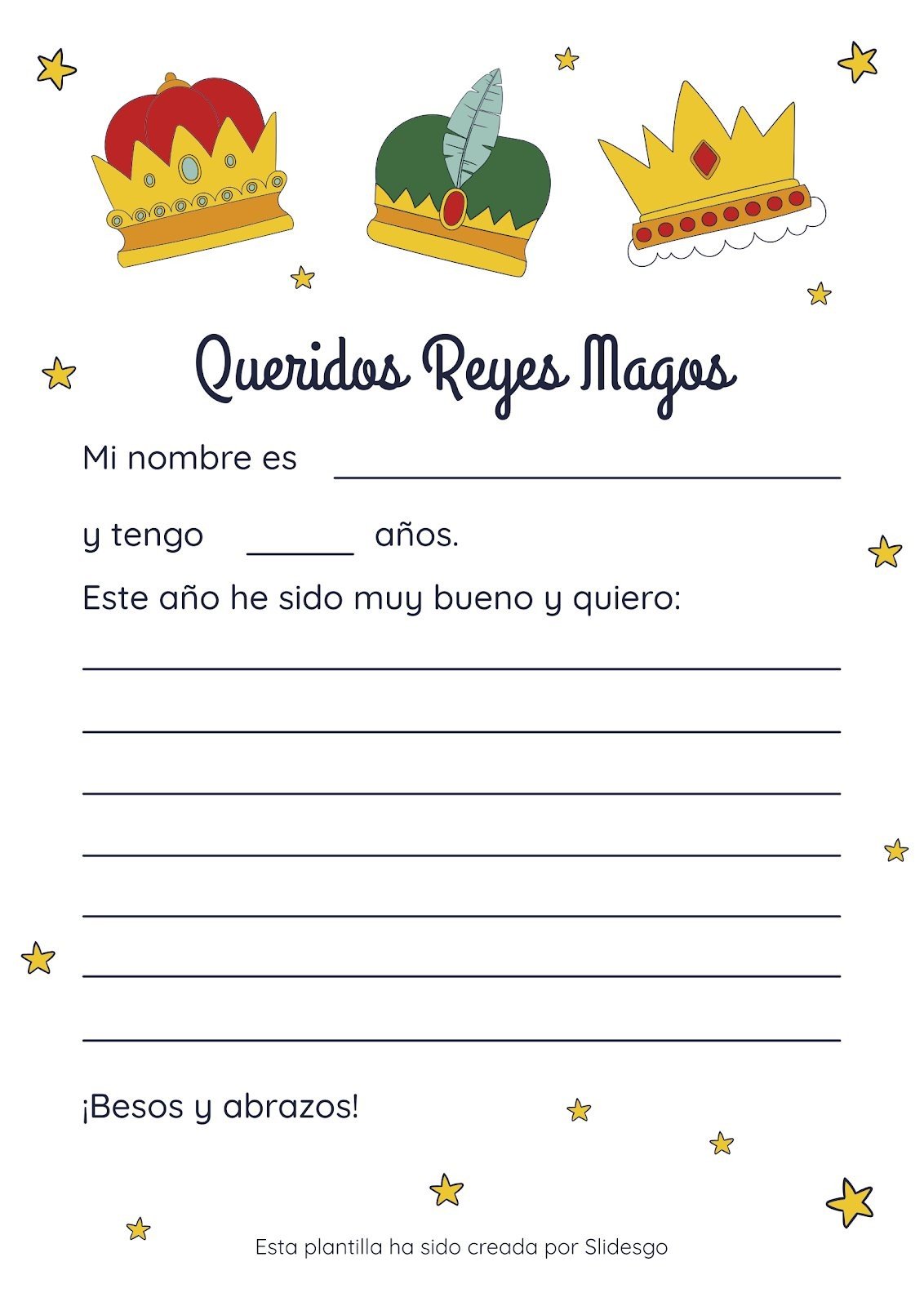 Mi carta para los Reyes Magos | Google Slides y PowerPoint