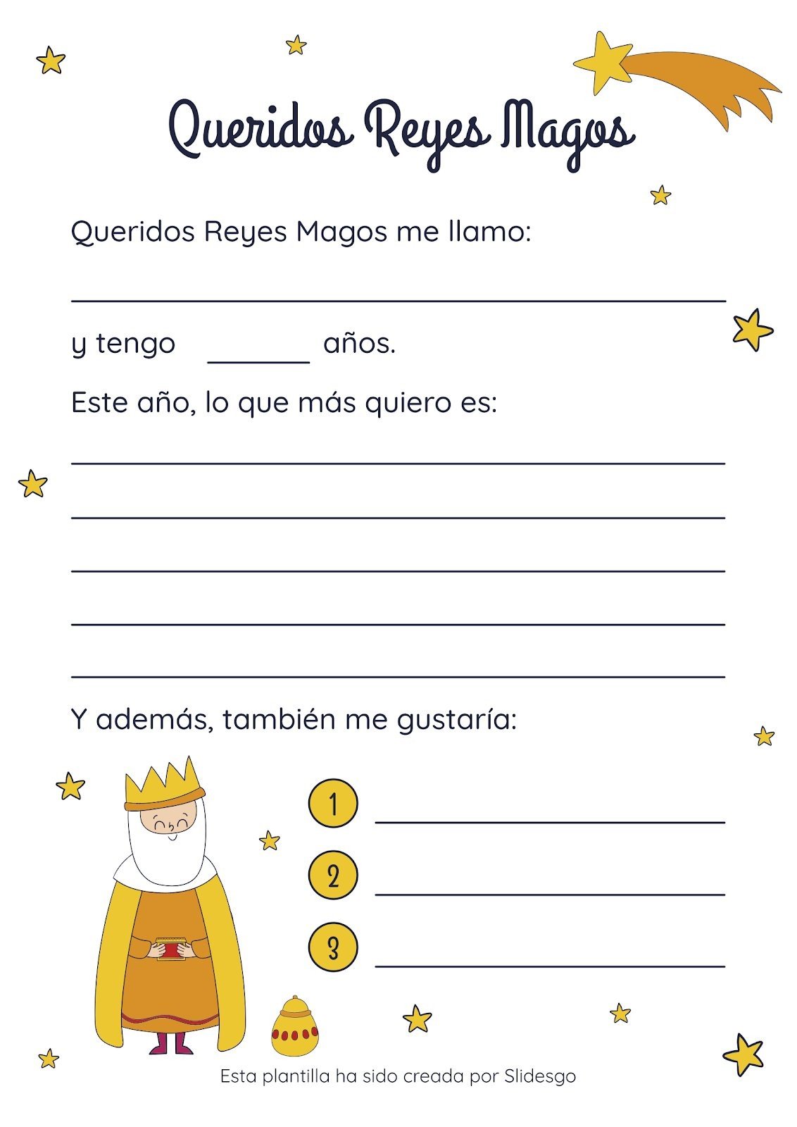 Mi carta para los Reyes Magos | Google Slides y PowerPoint