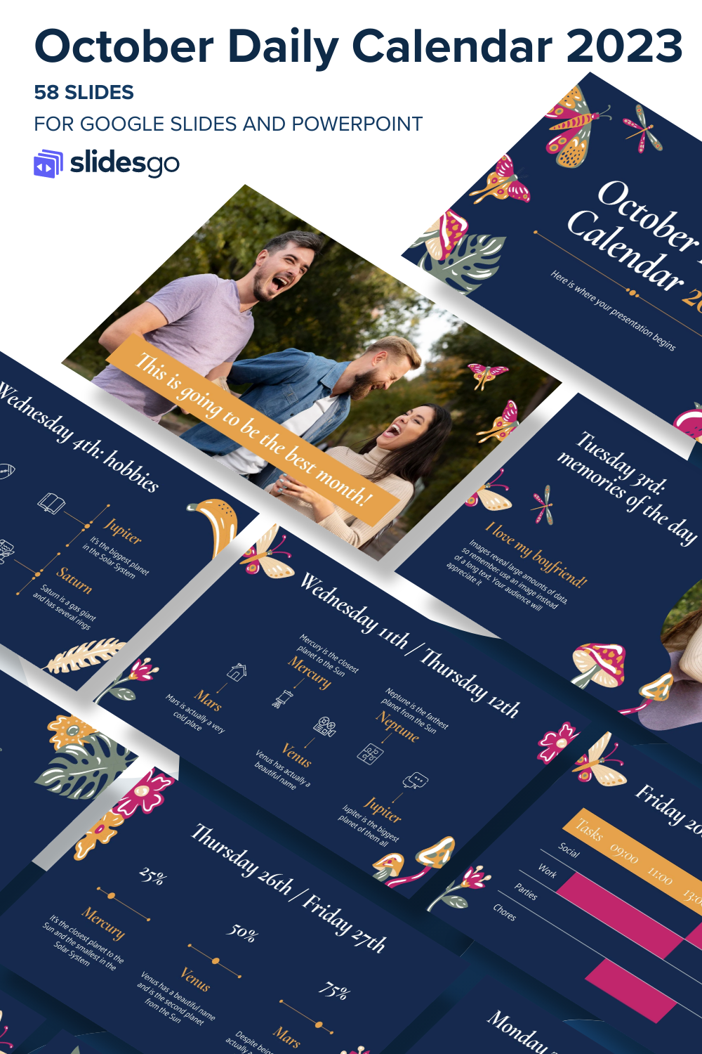 October Daily Calendar 2025 | Google Slides & PowerPoint