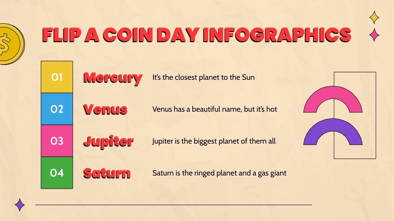 Flip a Coin Day Infographics | Google Slides & PowerPoint