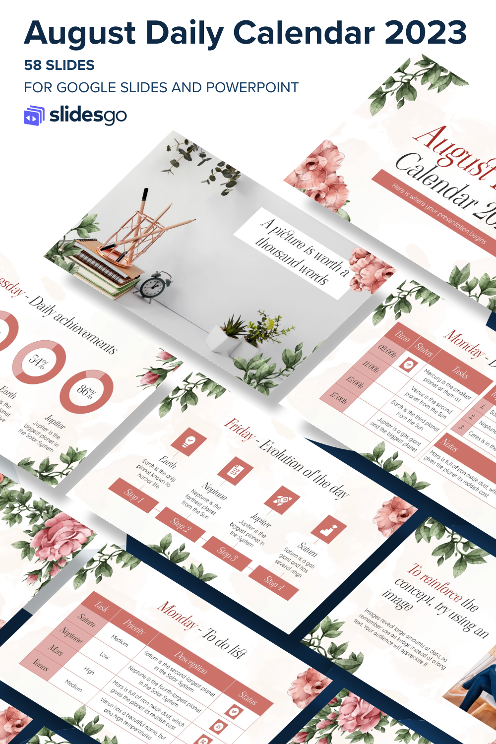 August Daily Calendar 2025 | Google Slides & PowerPoint