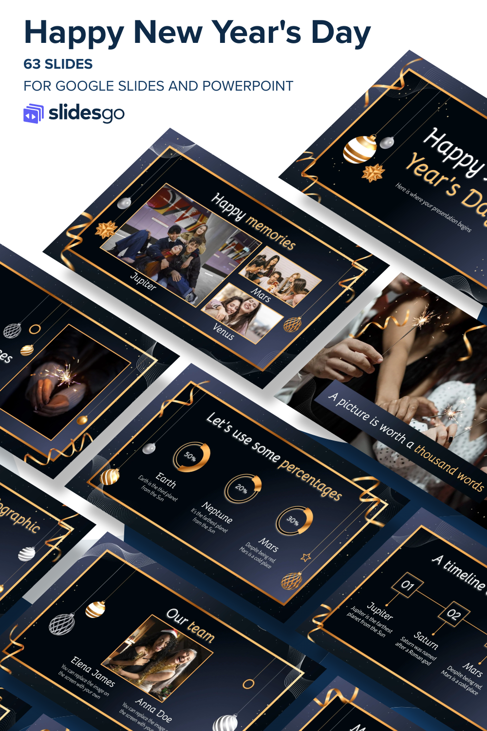 Happy New Year's Day | Google Slides and PowerPoint Template