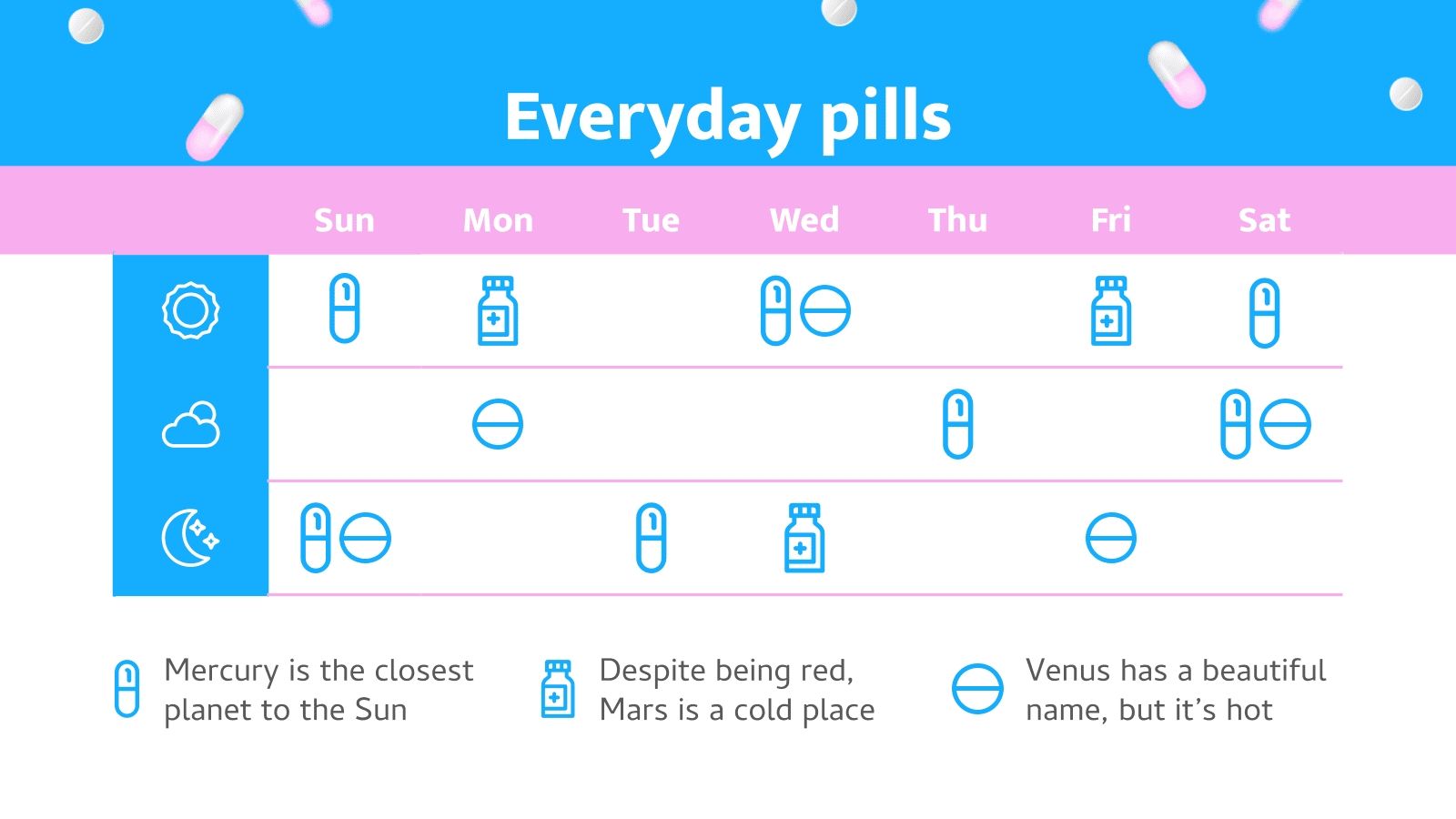 Everyday Pills Calendar | Googe Slides & PowerPoint theme