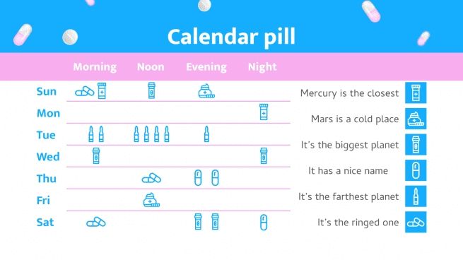 Everyday Pills Calendar | Googe Slides & PowerPoint theme