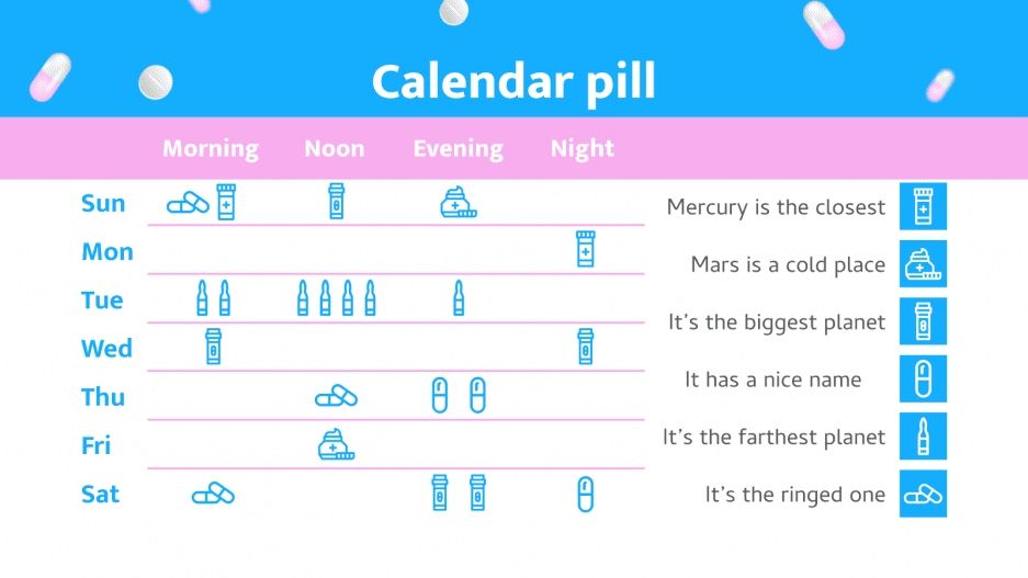 Everyday Pills Calendar | Googe Slides & PowerPoint theme