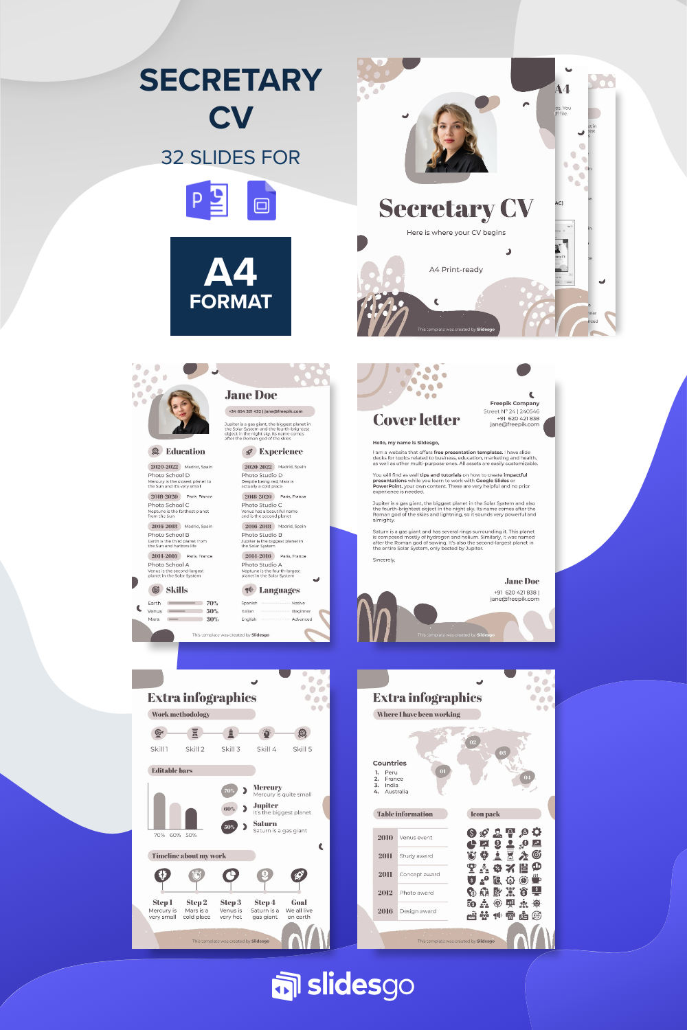 Secretary CV | Google Slides and PowerPoint Template