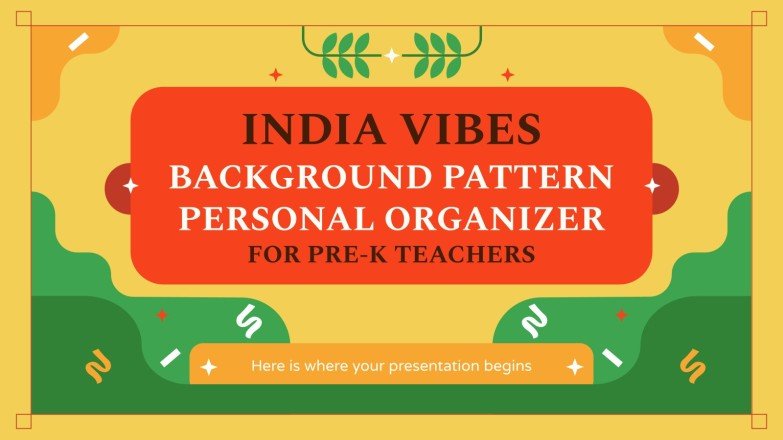 India Vibes Background Pattern Personal Organizer Teachers