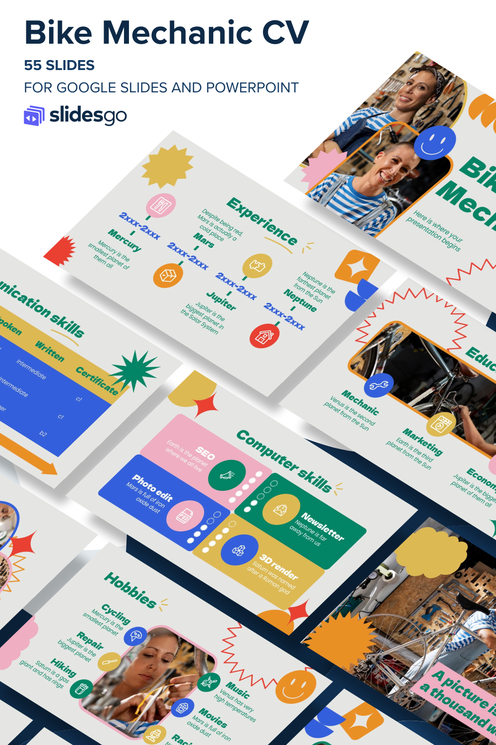 Bike Mechanic CV | Google Slides & PowerPoint