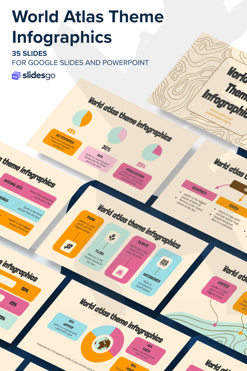 World Atlas Theme Infographics | Google Slides y PPT