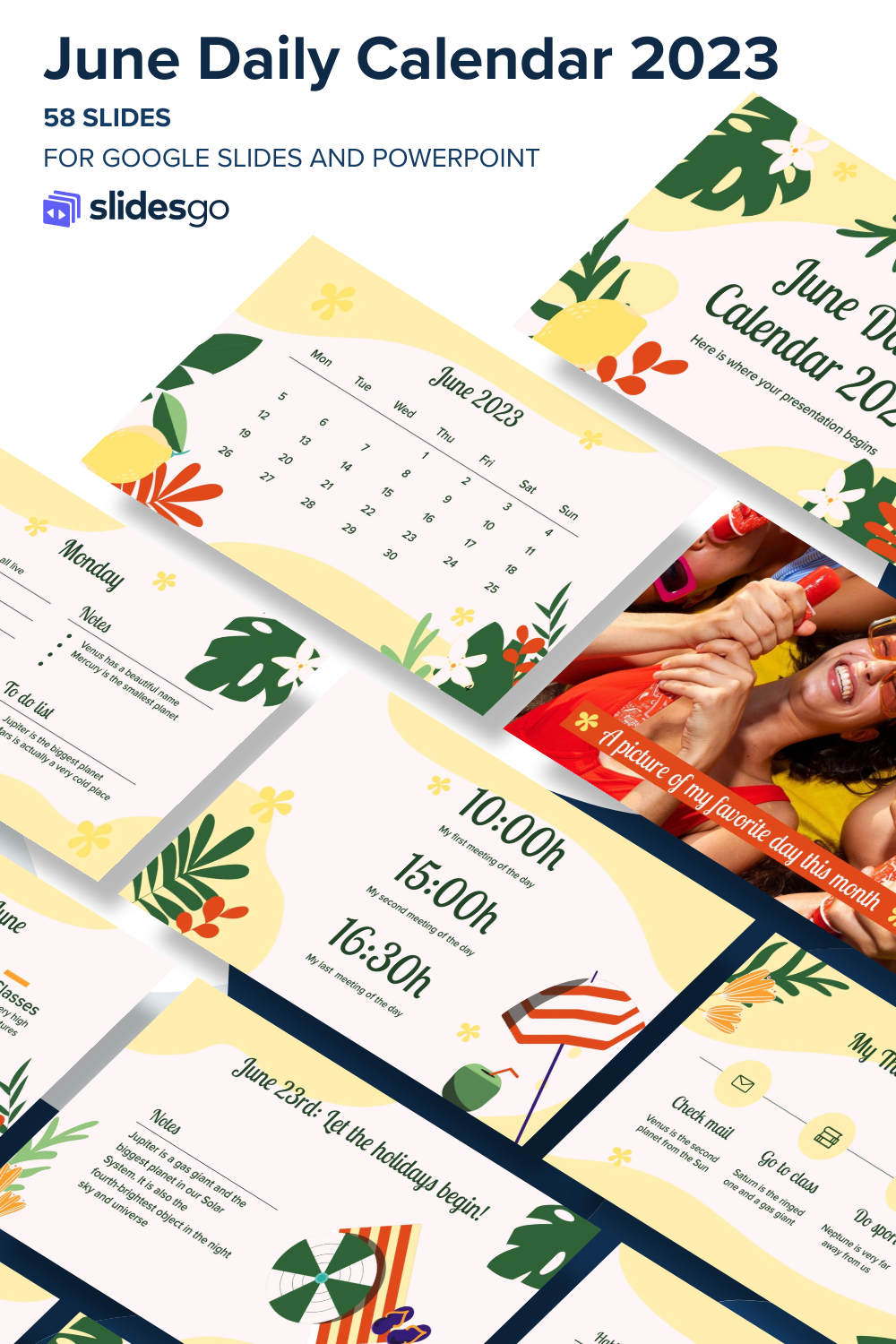 June Daily Calendar 2023 | Google Slides & PPT