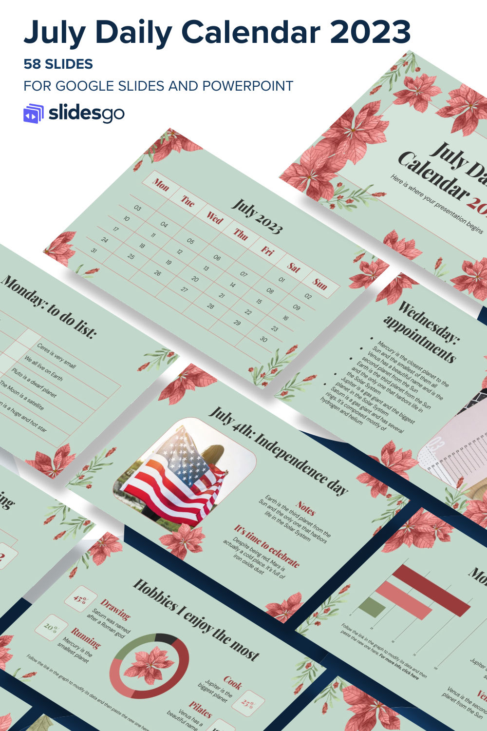 July Daily Calendar 2025 | Google Slides & PPT