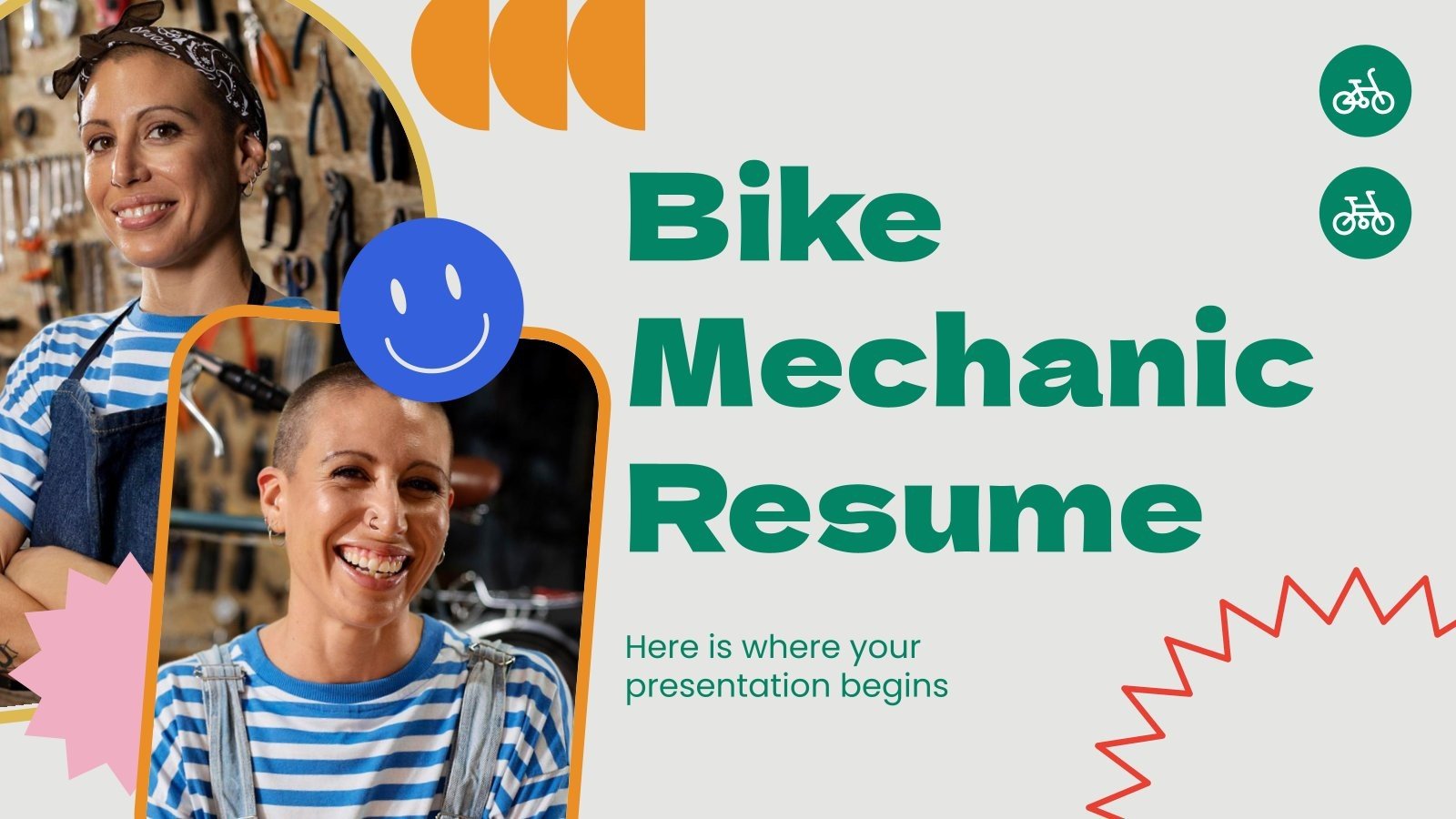 Bike Mechanic CV | Google Slides & PowerPoint