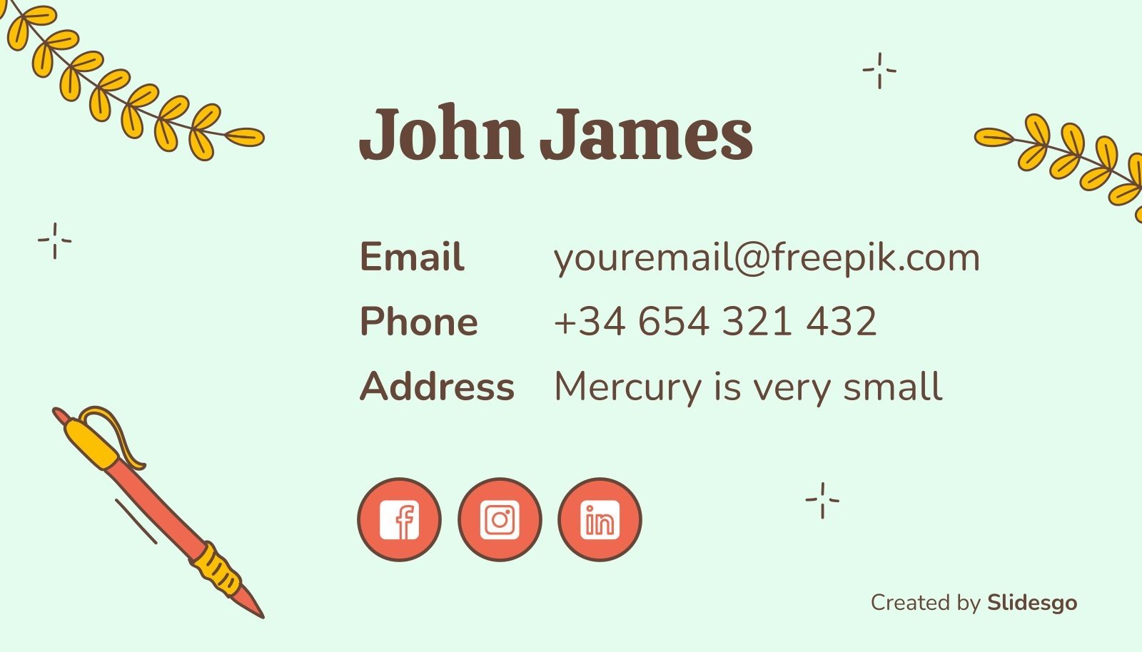 Teacher Visiting Card | Google Slides & PowerPoint