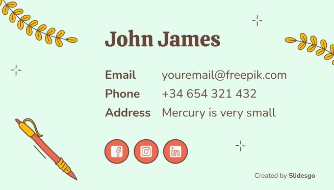 Teacher Visiting Card | Google Slides & PowerPoint