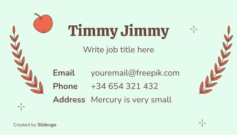 Teacher Visiting Card | Google Slides & PowerPoint