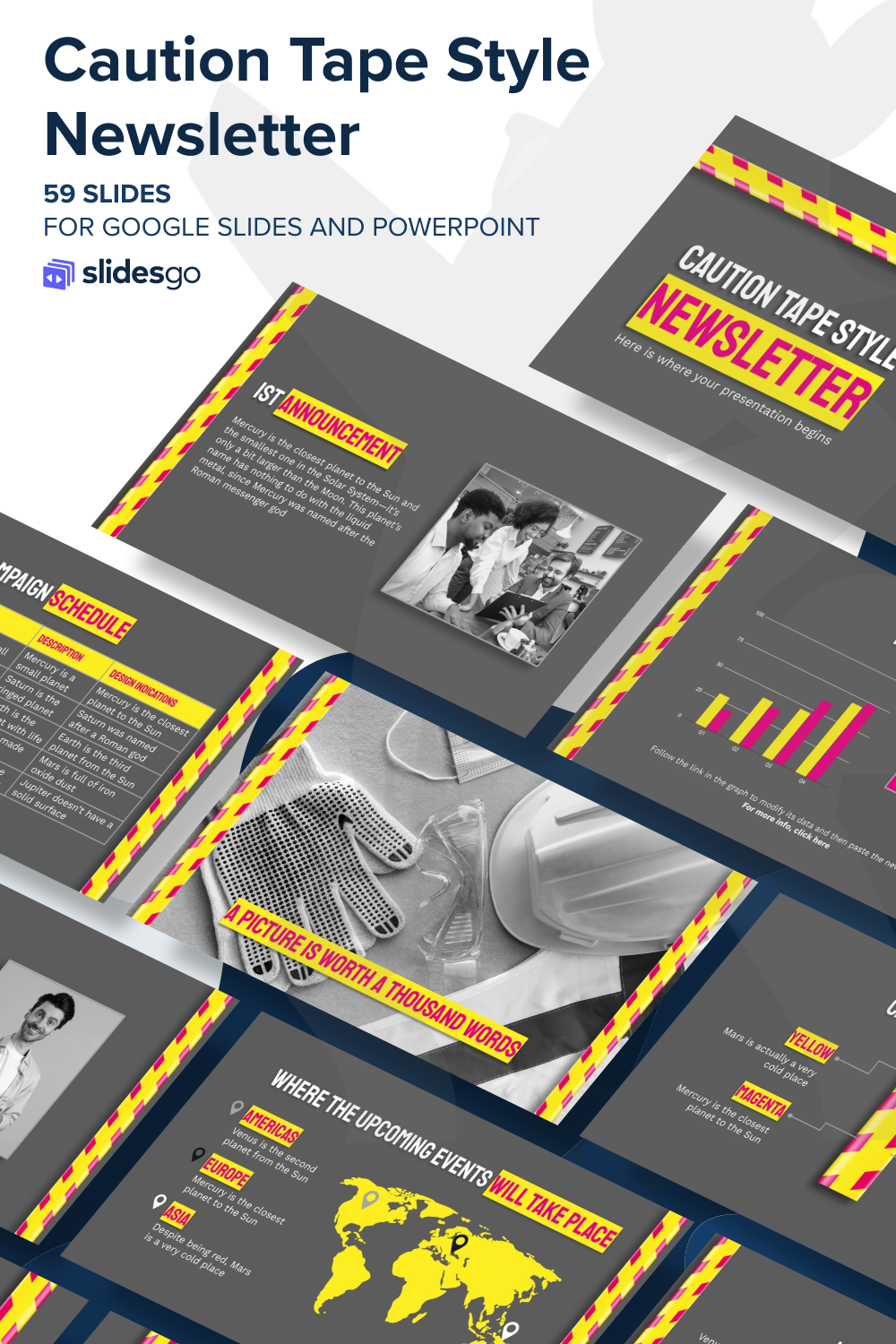 Caution Tape Style Newsletter | Google Slides & PowerPoint