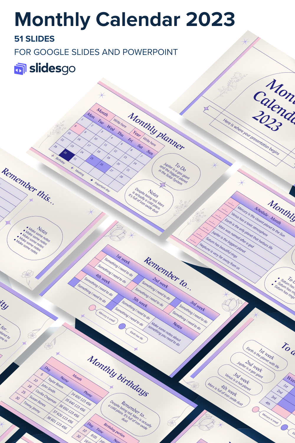 Monthly Calendar 2025 | Google Slides & PowerPoint