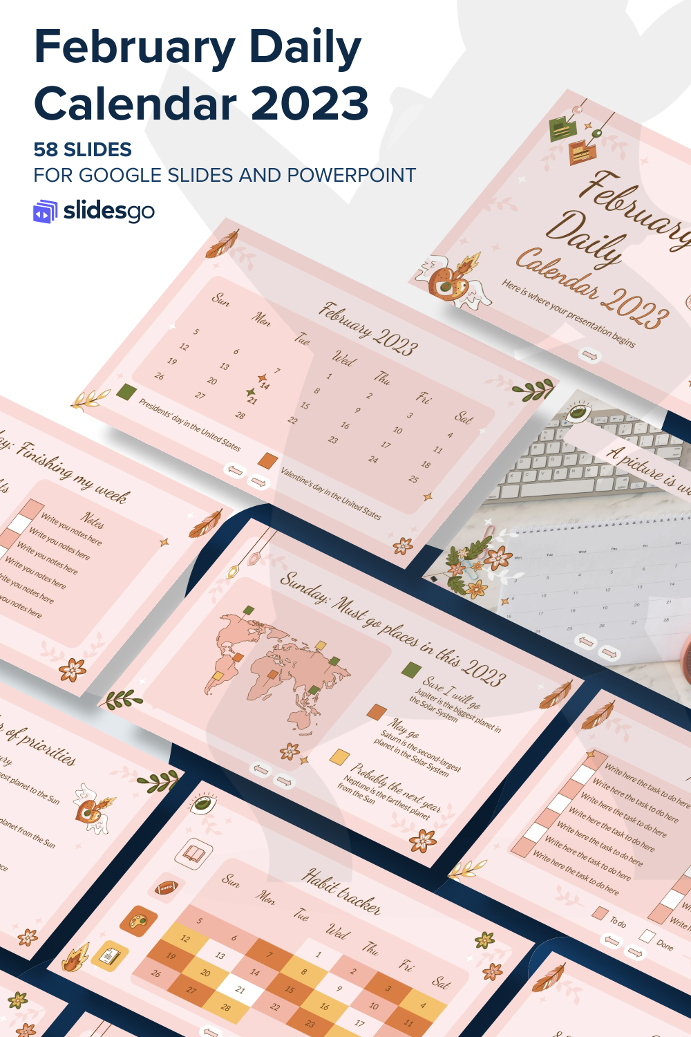 February Daily Calendar 2023 | Google Slides & PPT