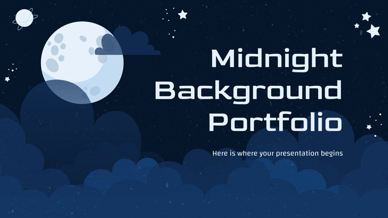 Midnight Background Portfolio | Google Slides & PowerPoint