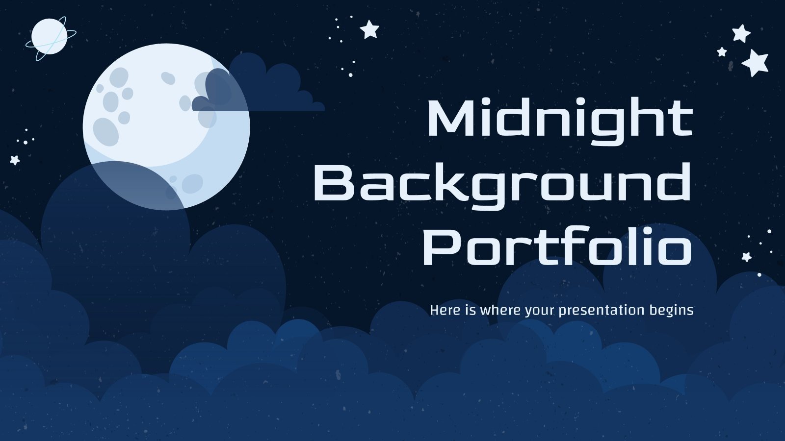 Midnight Background Portfolio | Google Slides & PowerPoint