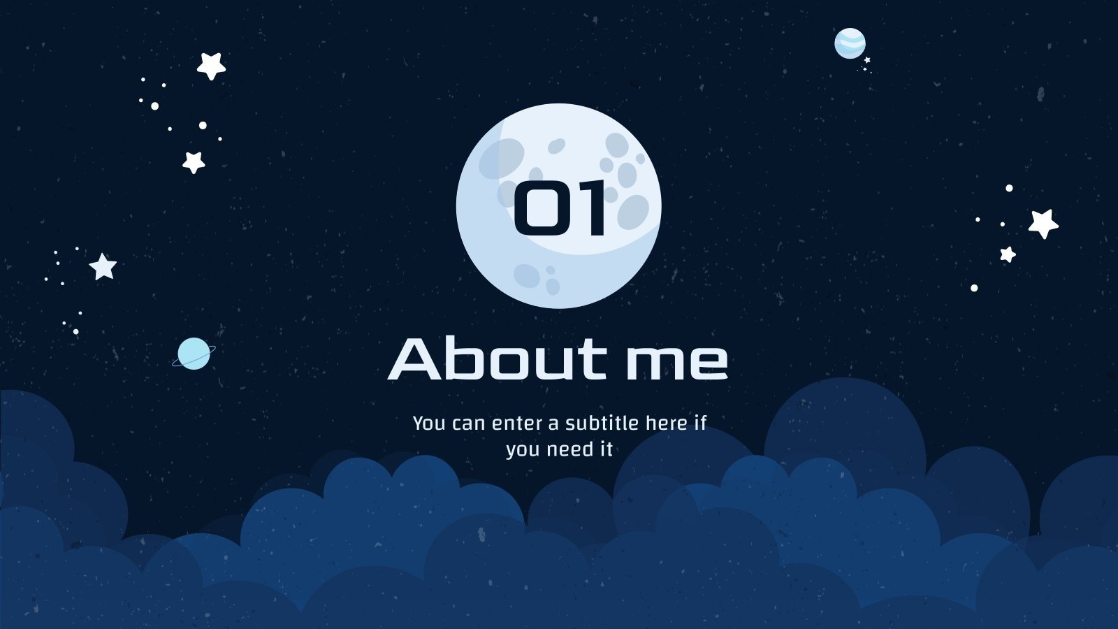 Midnight Background Portfolio | Google Slides & PowerPoint