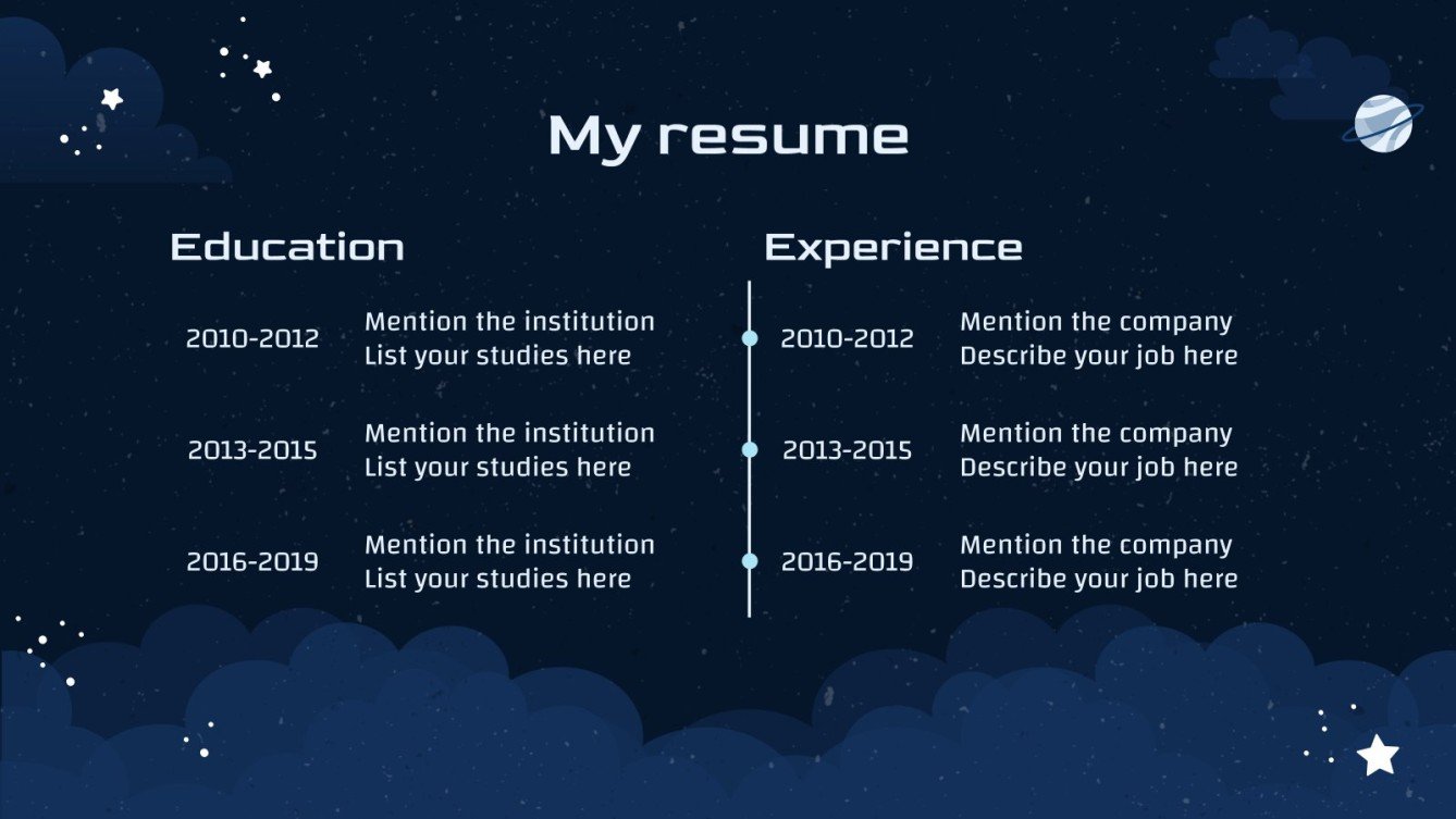 Midnight Background Portfolio | Google Slides & PowerPoint