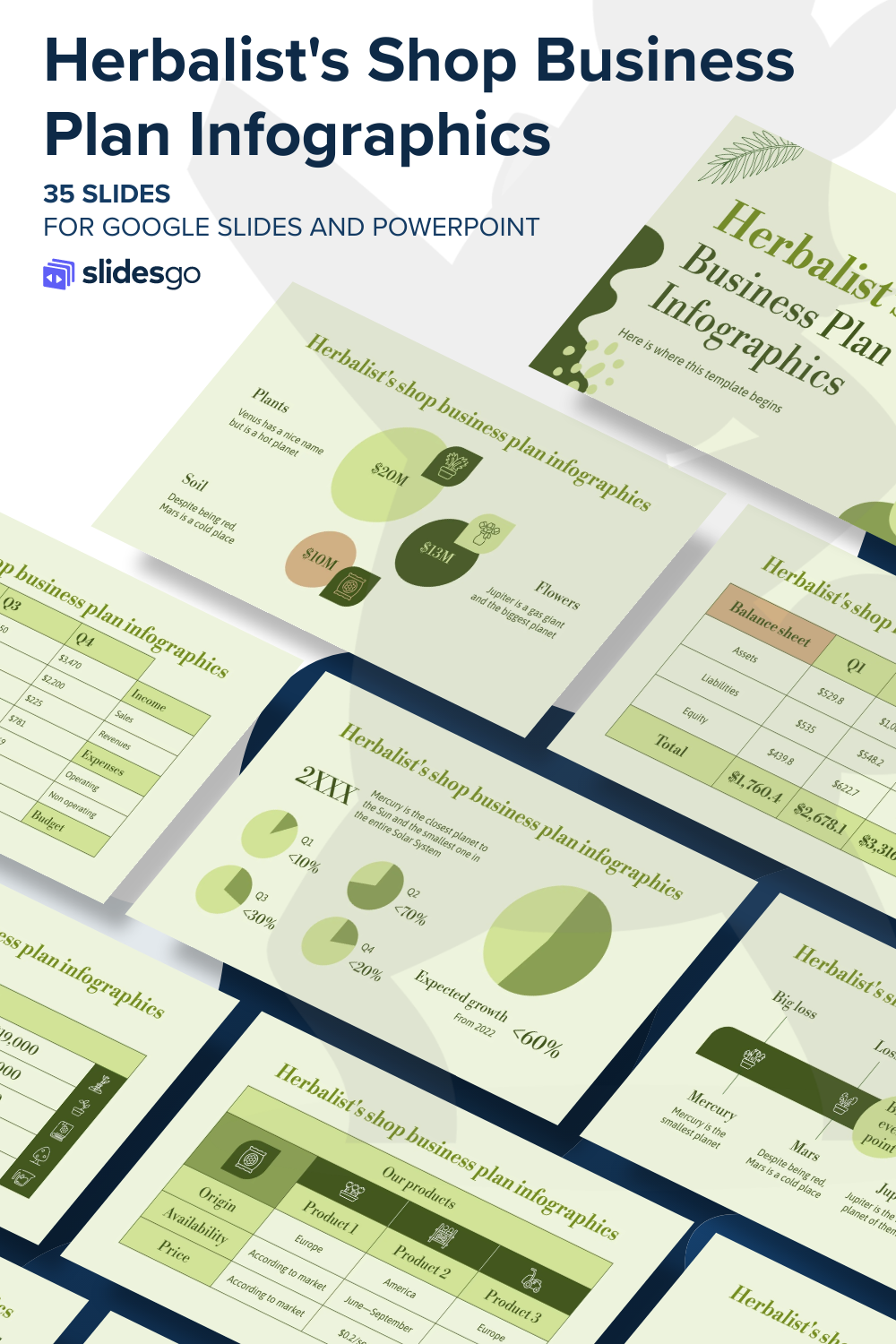 Herbalist's Shop Business Plan Infographics | Google Slides