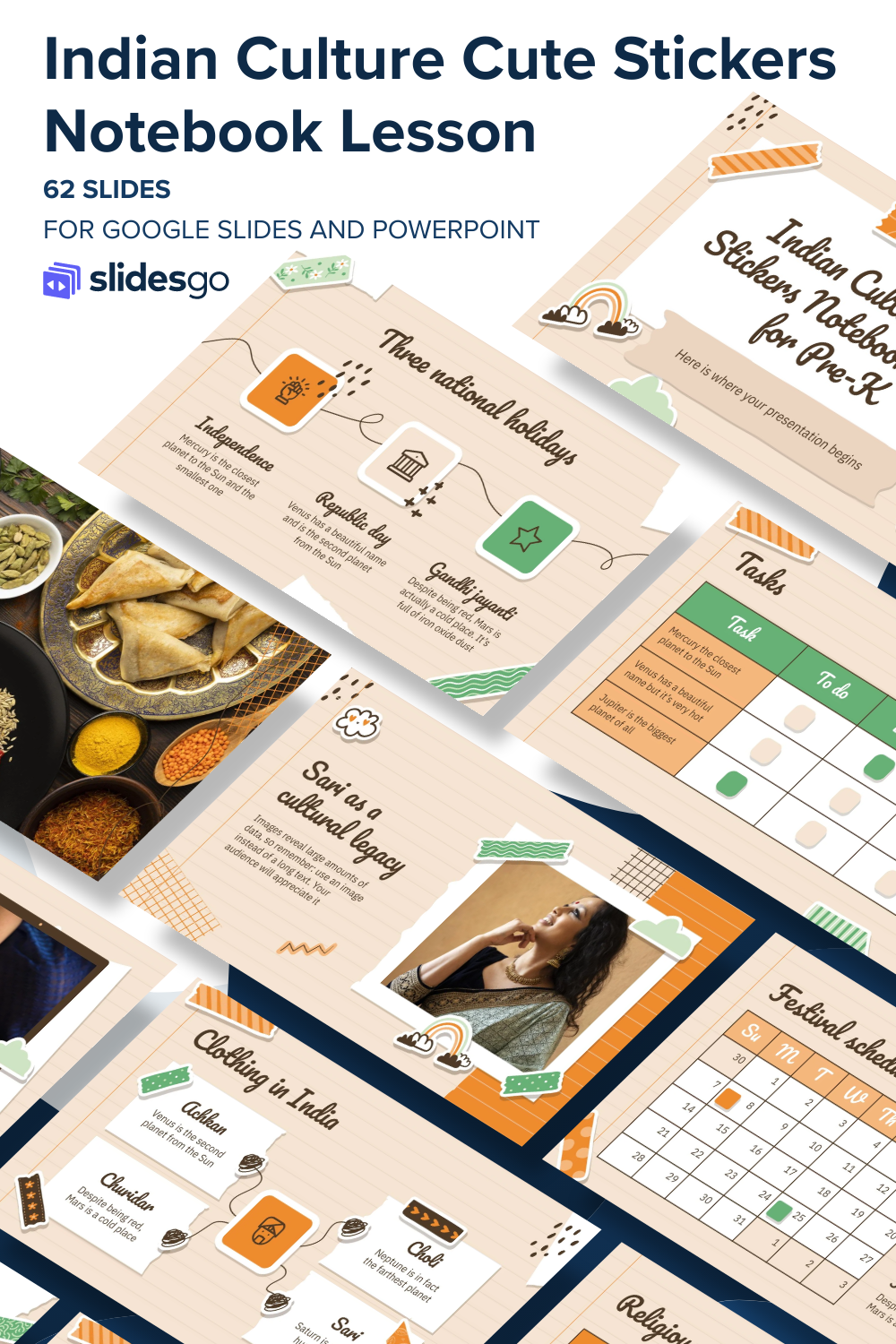 Indian Culture Cute Stickers Notebook Lesson for Pre-K