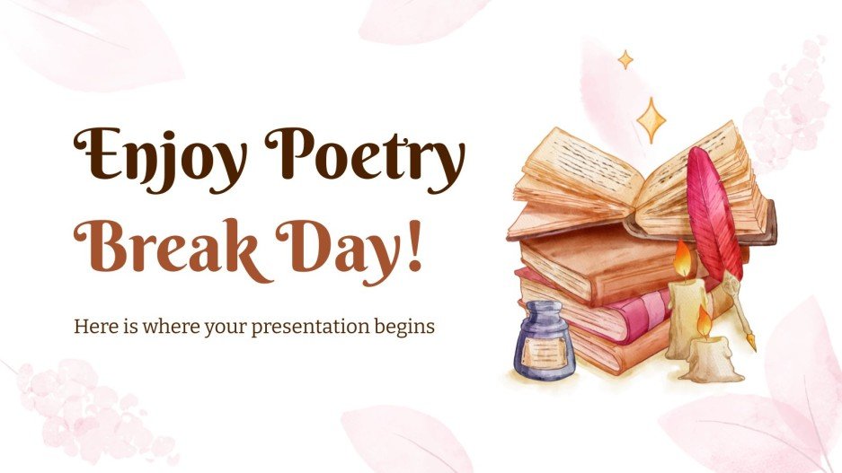 Plantillas gratis para Google Slides y PPT sobre poesía