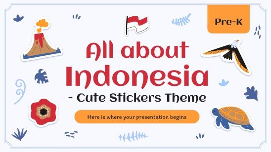 Todo sobre Indonesia - Tema con stickers para preescolar