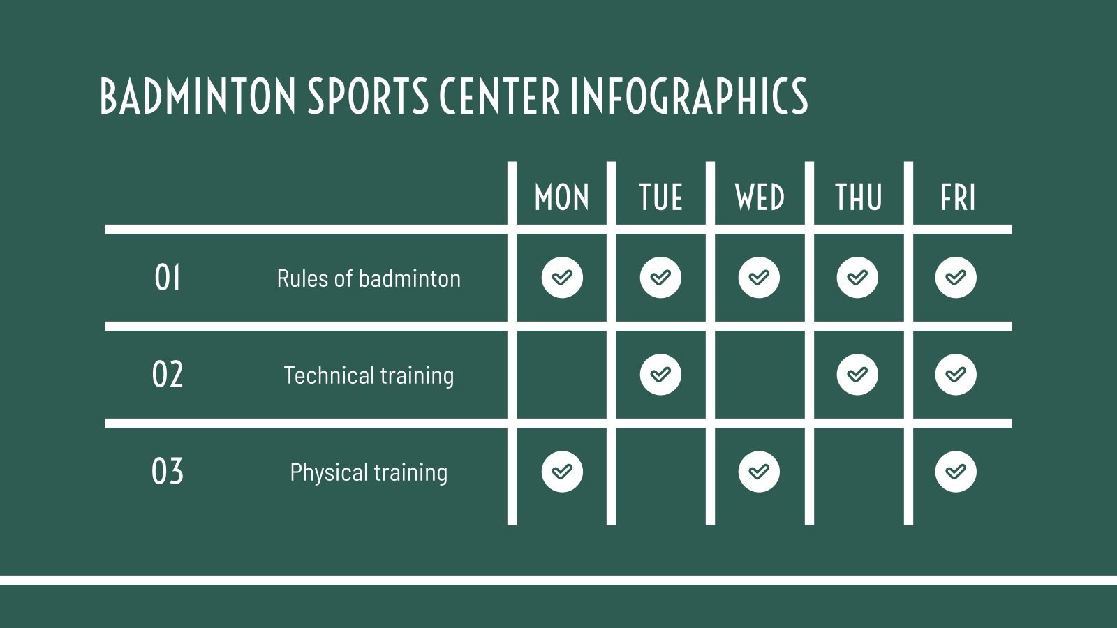 Badminton Sports Center Infographics | Google Slides & PPT
