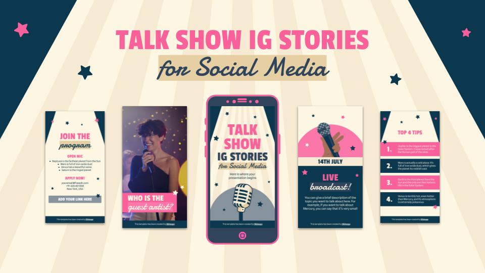 Talk Show IG Stories for Social Media | Google Slides & PPT