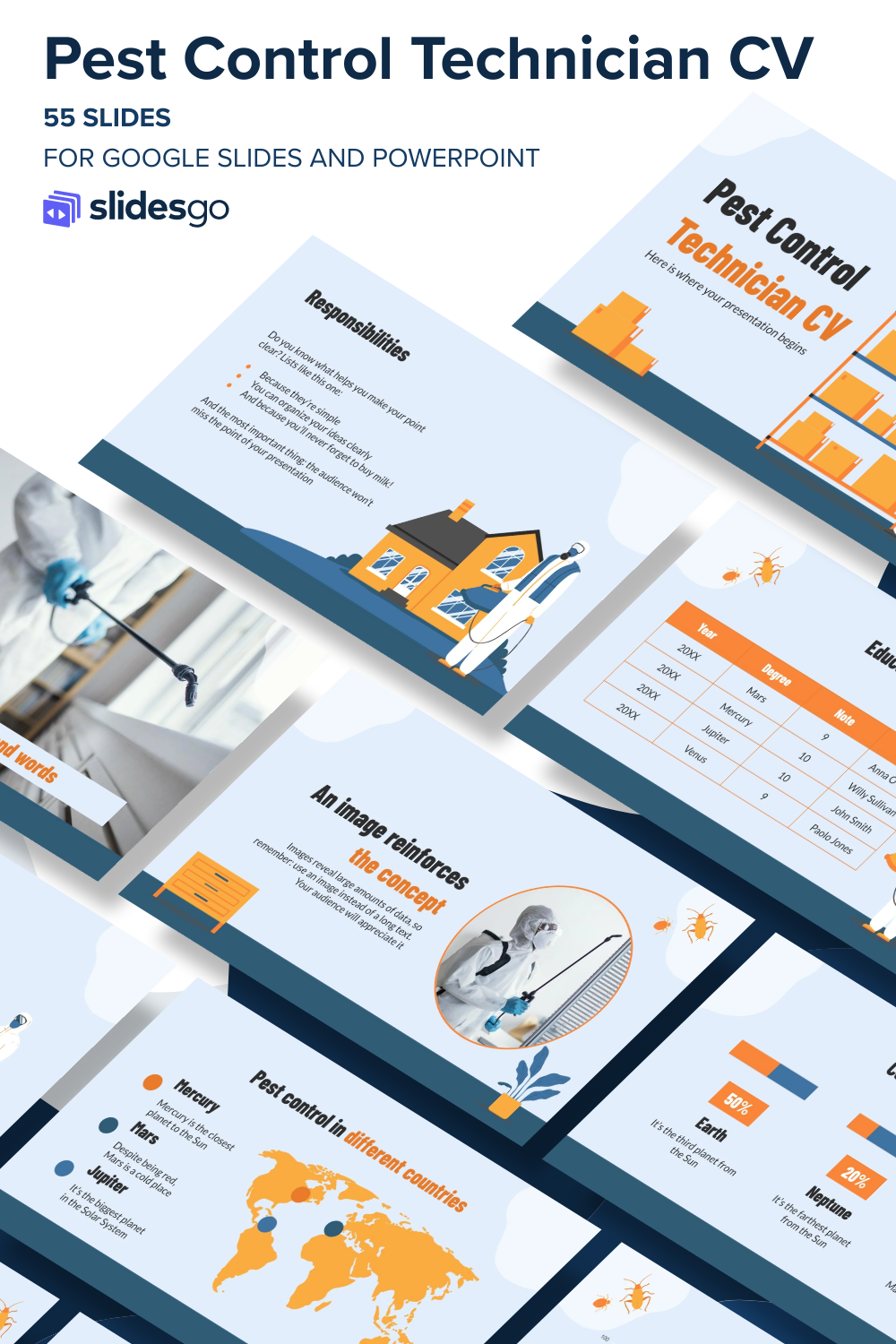 Pest Control Technician CV | Google Slides & PowerPoint