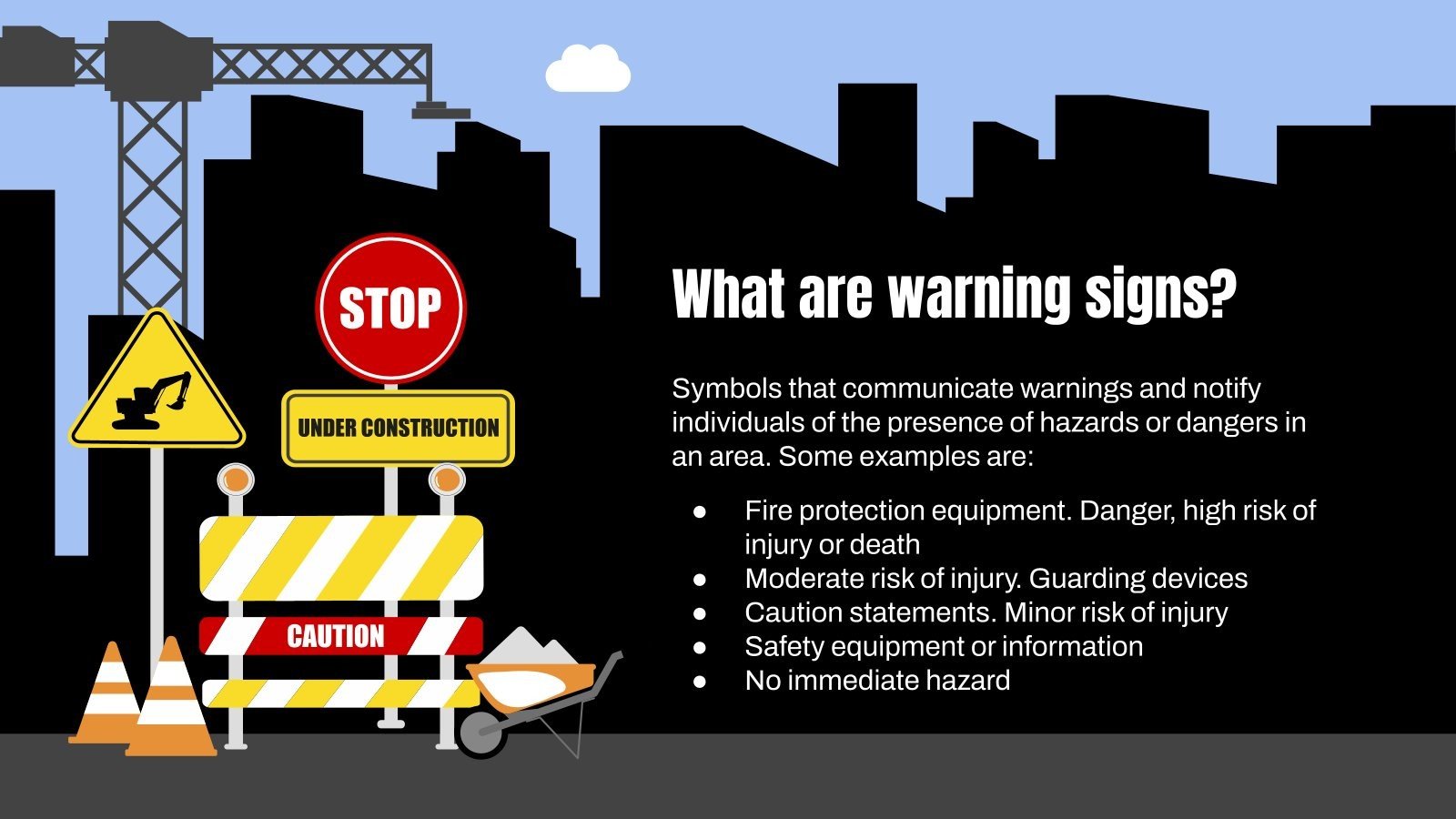 Construction Areas Warning Signs | Google Slides & PPT