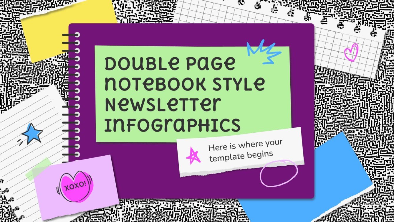 Double Page Notebook Style Newsletter Infographics