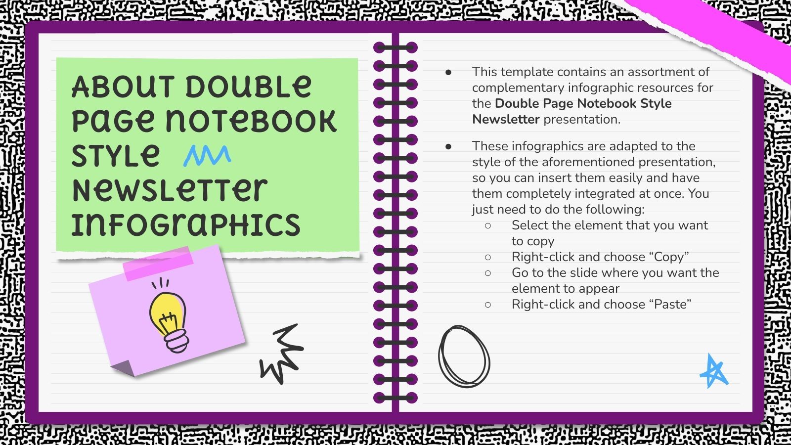 Double Page Notebook Style Newsletter Infographics