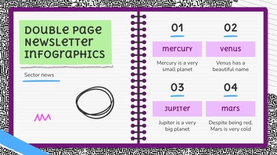 Double Page Notebook Style Newsletter Infographics