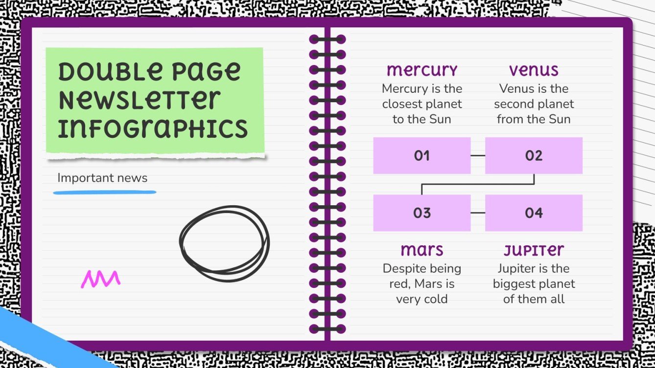 Double Page Notebook Style Newsletter Infographics