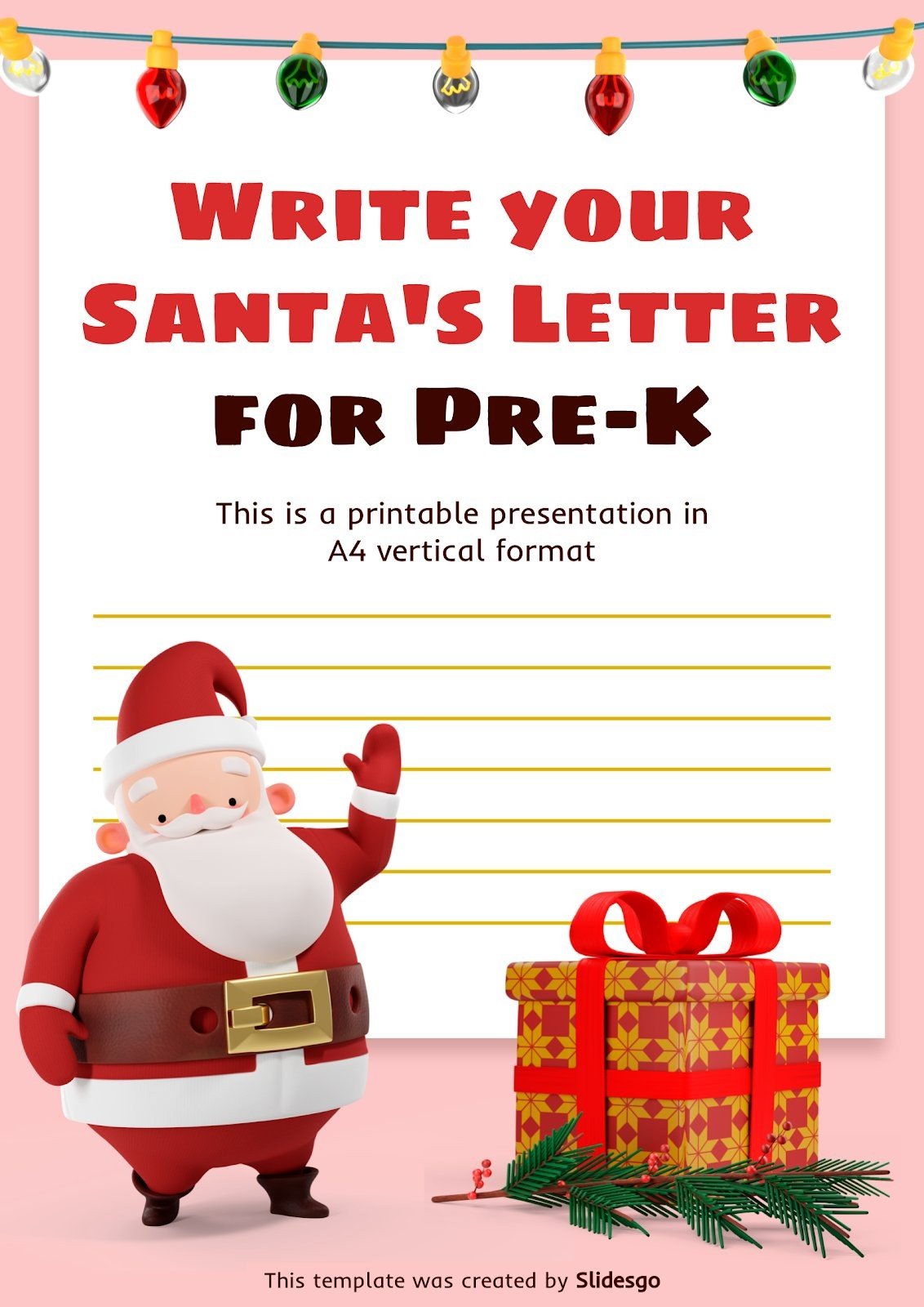 Write your Santa's Letter for Pre-K | Google Slides