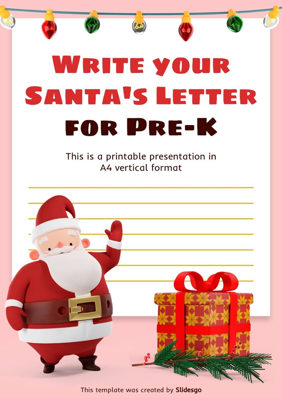 Write your Santa's Letter for Pre-K | Google Slides