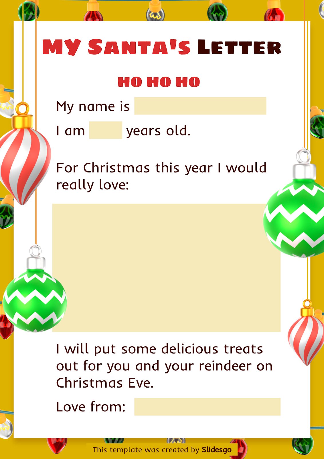 Write your Santa's Letter for Pre-K | Google Slides