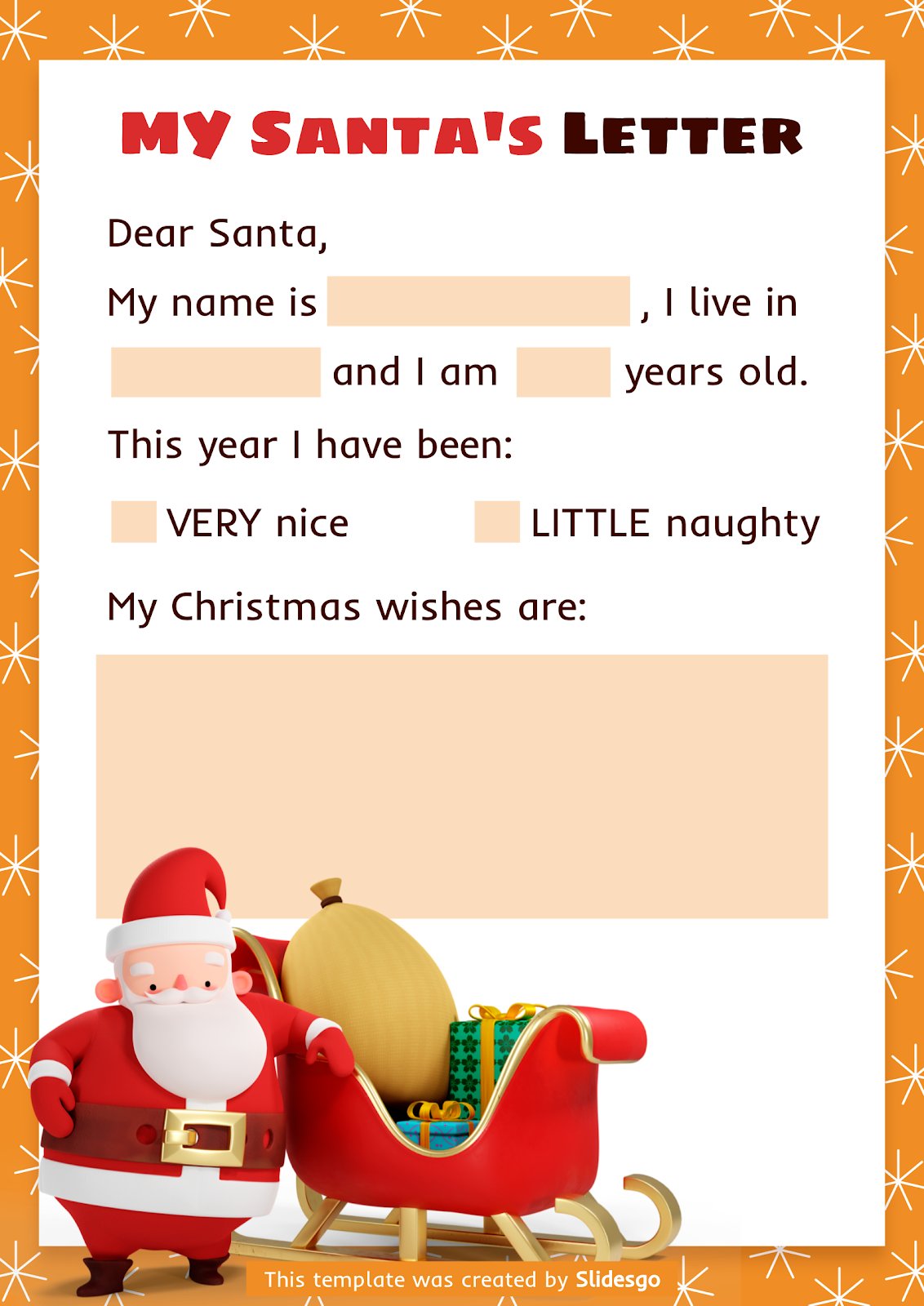 Write your Santa's Letter for Pre-K | Google Slides
