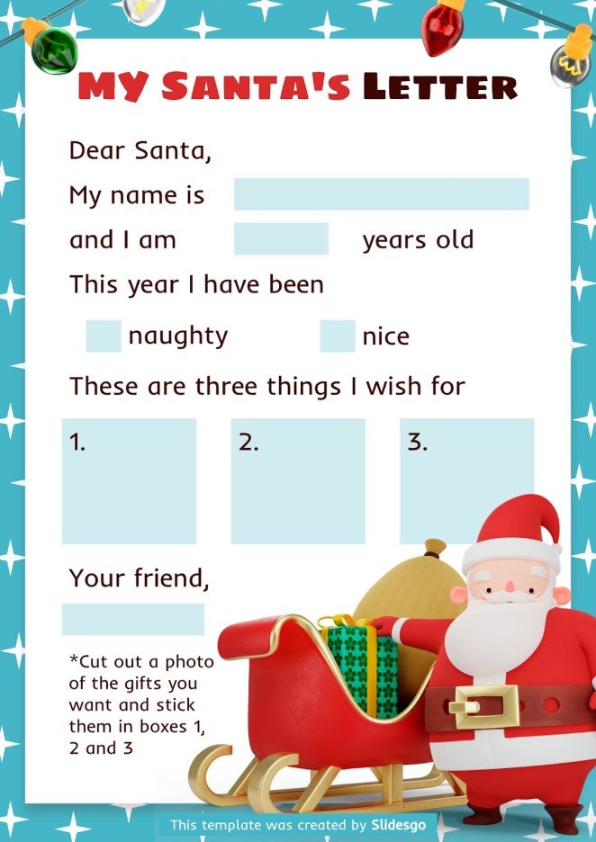 Write your Santa's Letter for Pre-K | Google Slides