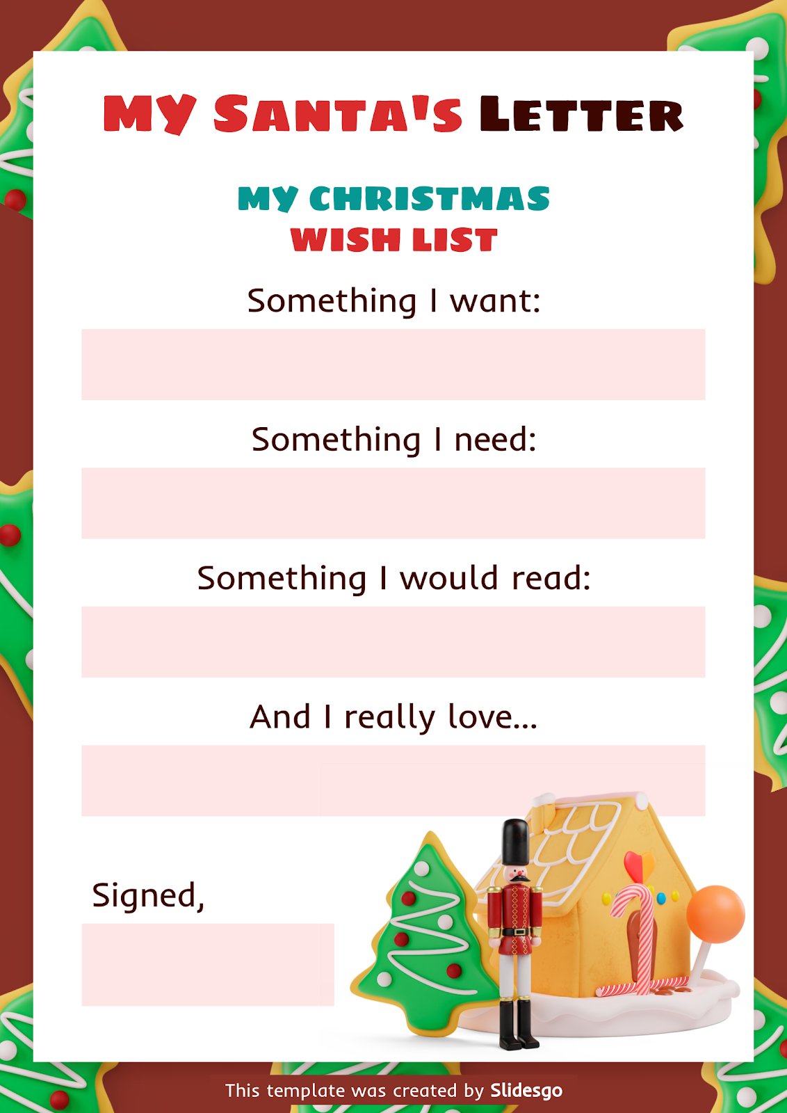 Write your Santa's Letter for Pre-K | Google Slides