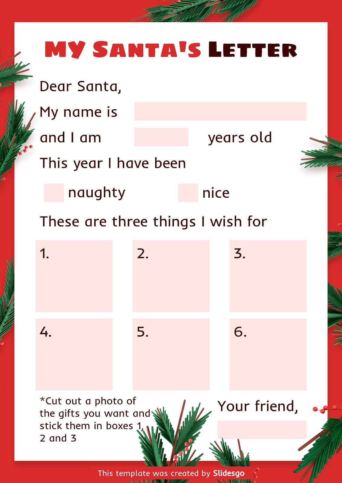 Write your Santa's Letter for Pre-K | Google Slides