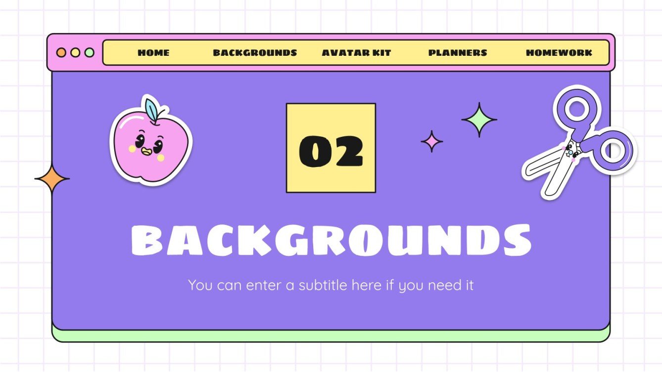 Cartoony Interface Pack for Korean Students | Google Slides
