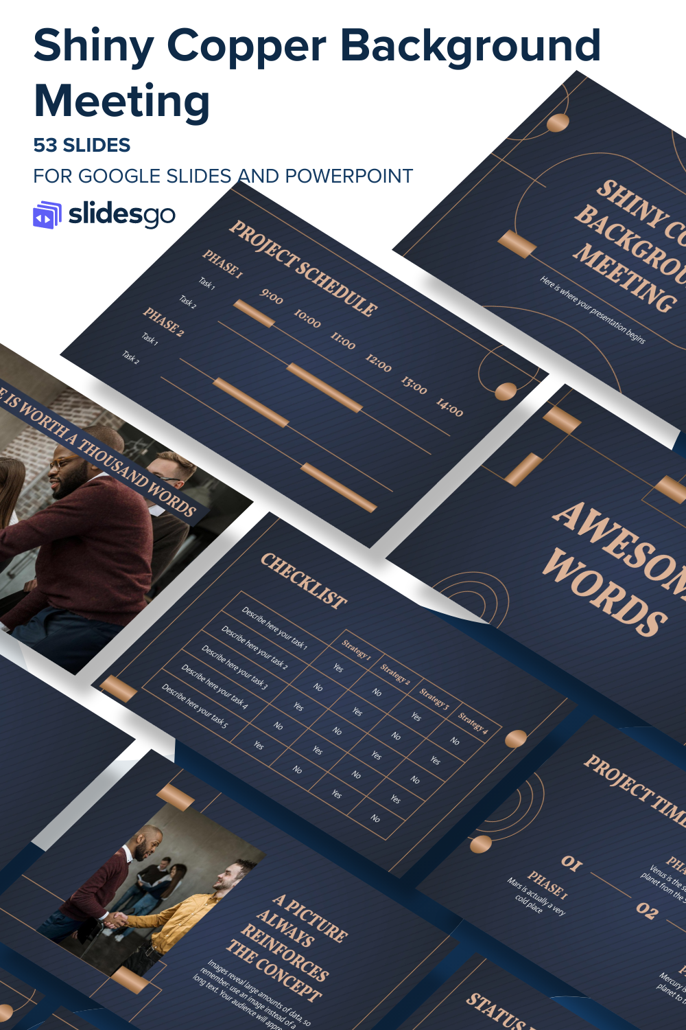 Shiny Copper Background Meeting | Google Slides & PPT